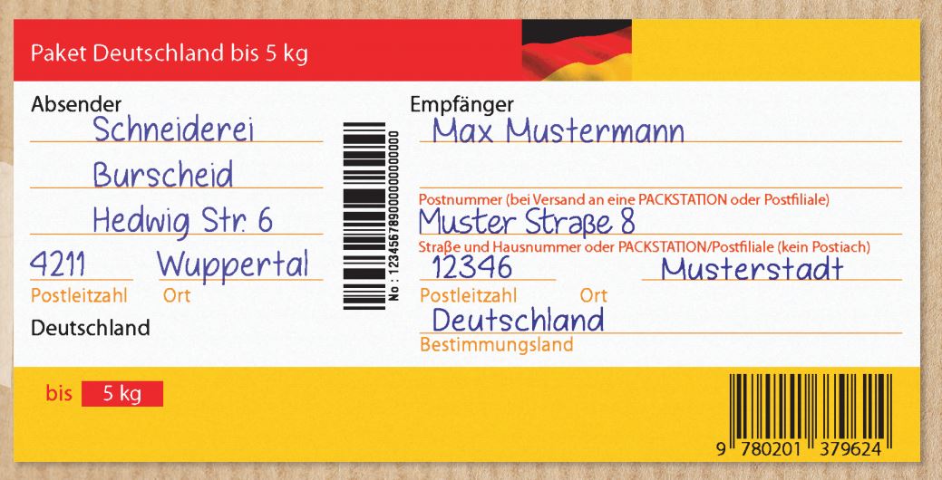 Schauen Sie sich den Paketschein an! Welche Informationen können Sie ...