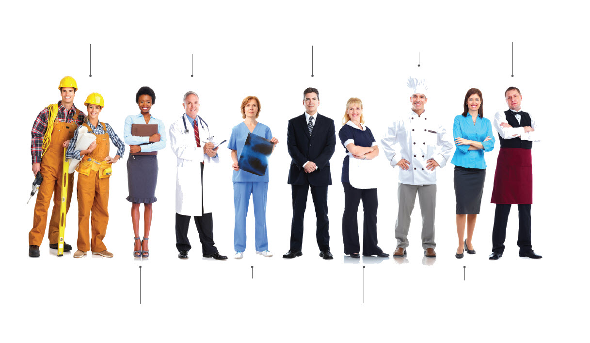 Look at the pictures below and find the occupations of the people using ...