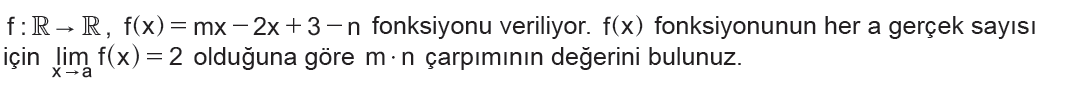 Türev - Limitin Özellikleri ve Uygulamaları - Örnek 2