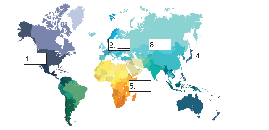 Now, match the countries in exercise 1 with the correct places on the ...