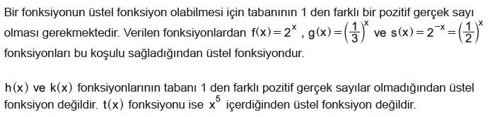Üstel ve Logaritmik Fonksiyonlar - Örnek 12