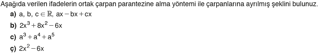 Polinomlar - Bir Polinomun Çarpanlarına Ayrılması - Örnek 1