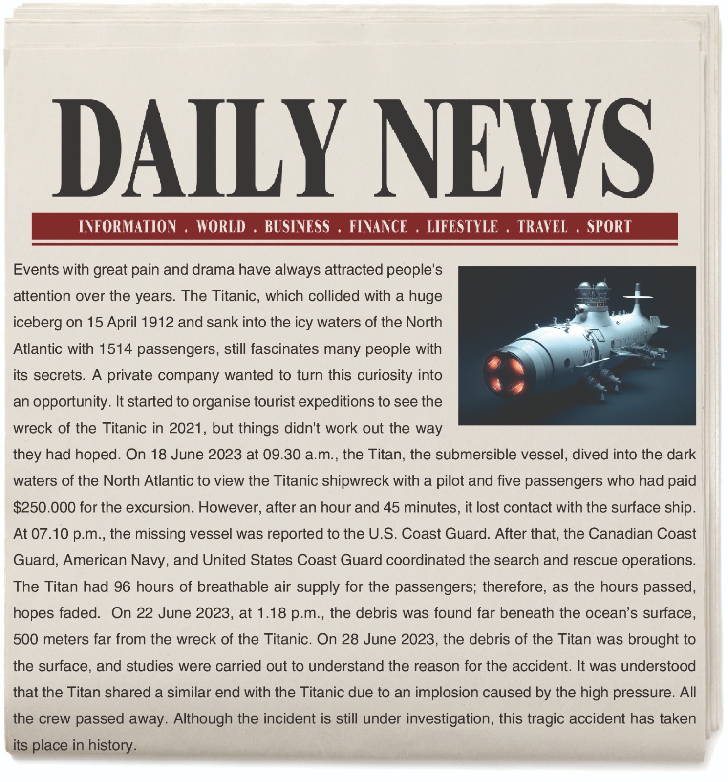 News Stories - Theme 7 - 12th Grade